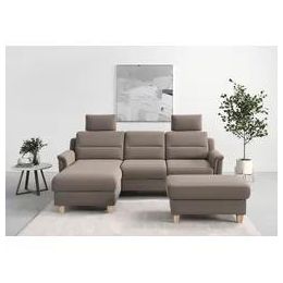 Sit & More Ecksofa SIT & MORE "Farö L-Form" Sofas Gr. B/H/T: 234cm x 90cm x 168cm, Luxus-Microfaser Paris, Recamiere links, ohne Bettfunktion-ohne Bettkasten, grau (taupe) inklusive Federkern, wahlweise mit Bettfunktion und Bettkasten