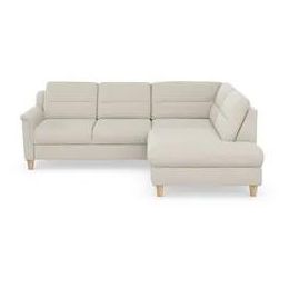 Sit & More Ecksofa SIT & MORE "Farö L-Form" Sofas Gr. B/H/T: 251cm x 90cm x 187cm, Luxus-Microfaser Paris, Ottomane rechts, ohne Bettfunktion-ohne Bettkasten, beige (creme) inklusive Federkern, wahlweise mit Bettfunktion und Bettkasten