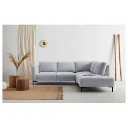 Ecksofa OTTO products "Fillin, L-Form" Sofas Gr. B/H/T: 247 cm x 82 cm x 205 cm, Leinenmix, Ottomane rechts, silberfarben (silber) Struktur hergestellt aus recycelten PET-Flaschen und im Leinen-Mix