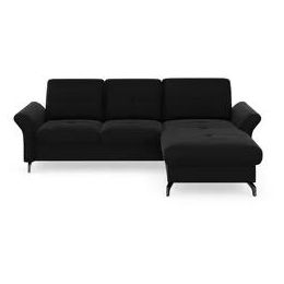 Ecksofa Places of Style "Calando L-Form" Sofas Gr. B/H/T: 258 cm x 91 cm x 165 cm, Struktur, mega-Recamiere rechts, ohne Bettfunktion-ohne Bettkasten-ohne Armteilverstellung, grau (anthrazit) wahlweise mit Bettfunktion, Bettkasten und Armteilfunktion