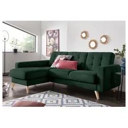 Ecksofa exxpo - SOFA FASHION "Nappa, kompakt und komfortabel, bequem, zeitloses Design, L-Form", braun (pine), B:222cm H:87cm T:156cm, Samtvelours (100% Polyester);Webvelours (100% Polyester), Sofas, tolle Detailverarbeitung, inkl. Bettfunktion und Bettkasten