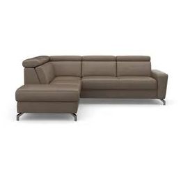 Sit & More Ecksofa SIT & MORE "Scarlett L-Form" Sofas Gr. B/T: 258cm x 226cm, Luxus-Microfaser, Ottomane links, mit Bettfunktion-mit Kopfteilverstellung-mit Bettkasten, grau (taupe) inklusive Kopfteilverstellung, wahlweise mit Bettfunktion, Bettkasten