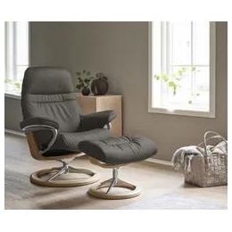 Relaxsessel stressless "Sunrise", grau (metal grau paloma), B:83cm H:105cm T:74cm, Leder BATICK: BATICK ist ein leicht korrigiertes, durchgefärbtes und genarbtes Möbelleder, bei dem die meisten Unebenheiten und Spuren in der Regel entfernt wurden., Leder PALOMA: PALOMA ist ein durchgefärbtes Semianilin-Möbelleder mit natürlicher Narbung., ROHLEDER Stoff Q2 FARON: Ein fester zuverlässiger Bouclu00e