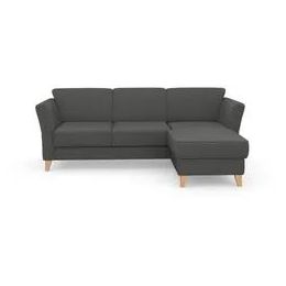 Sit & More Ecksofa SIT & MORE "Visby L-Form" Sofas Gr. B/H/T: 248cm x 87cm x 162cm, Luxus-Microfaser Paris, Recamiere rechts, ohne Bettfunktion-ohne Bettkasten, grau Wahlweise mit Bettfunktion und Bettkasten, frei im Raum stellbar