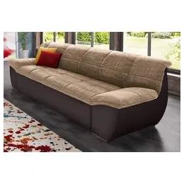 3-Sitzer DOMO collection "Splash" Sofas Gr. B/H/T: 232cm x 76cm x 96cm, Kunstleder SOFTLUX-Struktur, Aus FSC-zertifiziertem Holzwerkstoff, braun (braun, braun, beige) Sofas