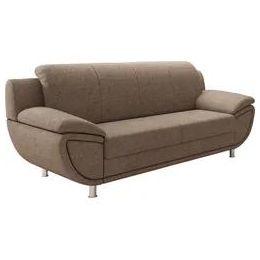 3-Sitzer Trendmanufaktur Sofas Gr. B/H/T: 207cm x 85cm x 94cm, Struktur fein, Ohne Federkern, braun (tan) wahlweise mit komfortablem Federkern, extra breiten Armlehnen