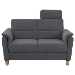 2-Sitzer Home Affaire "Palmera" Sofas Gr. B/H/T: 149cm x 89cm x 89cm, Struktur weich, grau (anthrazit) Federkern-Polsterung, Steckvorrichtung für 2 Kopfstützen (optional)