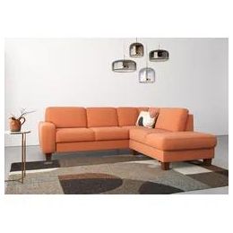 Ecksofa Home Affaire "Vision L-Form" Sofas Gr. B/H/T: 240cm x 90cm x 215cm, Easy care, Ottomane rechts, ohne Bettfunktion-ohne Stauraum, orange (terra) wahlweise mit Bettfunktion und Stauraum, auch in Easy Care-Bezug