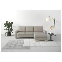 Ecksofa Home Affaire "Summer L-Form" Sofas Gr. B/H/T: 249 cm x 91 cm x 164 cm, Feincord, Recamiere rechts, ohne Bettfunktion-ohne Bettkasten-mit Federkern, grau (steel) mit Recamiere, oder ohne Bettfunktion und Bettkasten, Cord-Bezug