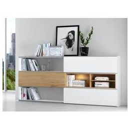 Fif Möbel Sideboard FIF MÖBEL "TORO 410" Sideboards weiß (hochglanz weiß/wildeichefarben) Breite 240,6 cm