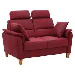 2-Sitzer Home Affaire "Palmera" Sofas Gr. B/H/T: 149cm x 89cm x 89cm, Luxus-Microfaser, rot (bordeaux) Federkern-Polsterung, Steckvorrichtung für 2 Kopfstützen (optional)