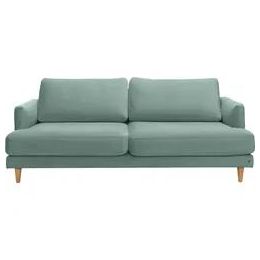 3,5-Sitzer Tom Tailor HOME Sofas Gr. B/H/T: 200cm x 83cm x 98cm, Struktur fein TBO, grün (mint tbo 53) Füße Eiche natur, Breite 200 cm