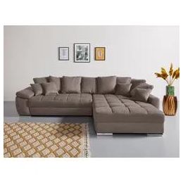 Ecksofa Inosign "Gwenni L-Form" Sofas Gr. B/H/T: 323cm x 94cm x 222cm, Luxus-Microfaser in Lederoptik, grau (taupe) auch in Haustierstoff Aqua Clean Supreme erhältlich, incl. 4 Kissen