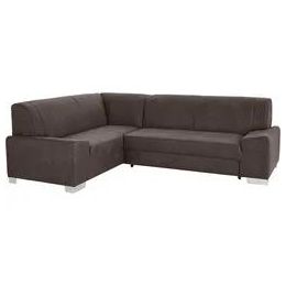 Ecksofa DOMO collection "Anzio L-Form" Sofas Gr. B/H/T: 259cm x 85cm x 191cm, Luxus-Microfaser, langer Schenkel rechts, Ohne Funktion-Mit Federkern, grau (anthrazit) Wahlweise mit Bettfunktion und Federkern