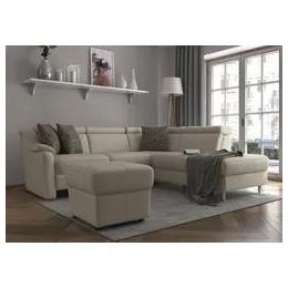 Sit & More Ecksofa SIT & MORE "Freetown L-Form" Sofas Gr. B/H/T: 252cm x 84cm x 216cm, Luxus-Microfaser ALTARA NUBUCK, Ottomane rechts, ohne Bettfunktion-ohne Stauraum, beige (elfenbein) inklusive Kopfteilverstellung und komfortablem Federkern