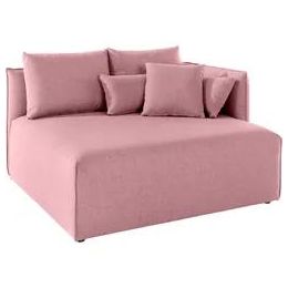 Ottomane Andas "Nöre" Sofas Gr. B/H/T: 138cm x 86cm x 128cm, Struktur fein, Ottomane rechts, rosa (rosé) kurzes Lounge-Modul - zum Zusammenstellen, Breite 138 cm, Tiefe 128 cm