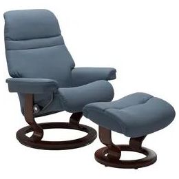 Relaxsessel stressless "Sunrise", blau (sparrow blau paloma), B:79cm H:103cm T:73cm, Leder BATICK: BATICK ist ein leicht korrigiertes, durchgefärbtes und genarbtes Möbelleder, bei dem die meisten Unebenheiten und Spuren in der Regel entfernt wurden., Leder PALOMA: PALOMA ist ein durchgefärbtes Semianilin-Möbelleder mit natürlicher Narbung., ROHLEDER Stoff Q2 FARON: Ein fester zuverlässiger Bouclu0