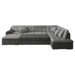 Wohnlandschaft Trendmanufaktur "Rave II, toller Sitzkomfort, auswendige Detailverarbeitung" Sofas Gr. B/H/T: 323 cm x 77 cm x 202 cm, Struktur fein, Recamiere links, mit Bettfunktion, grau (dunkelgrau, hellgrau) wahlweise mit Bettfunktion, U-Form