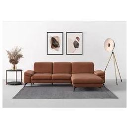 Sit & More Ecksofa SIT & MORE "Cabana L-Form" Sofas Gr. B/H/T: 301cm x 84cm x 195cm, Feincord, mega-Recamiere rechts, ohne Sitztiefenverstellung-ohne Kopfteilverstellung-ohne Armlehnfunktion-mit Federkern, rosegold (kupfer) Recamiere, wahlweise mit Sitztiefen-, Armlehnen- und Kopfteilfunktion