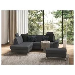 Sit & More Ecksofa SIT & MORE "Padua L-Form" Sofas Gr. B/H/T: 276cm x 89cm x 228cm, Chenille, Ottomane links, mit Bettfunktion-mit Stauraum-mit Sitztiefenverstellung-mit Armlehnenfunktion, blau (hellblau) inklusive Sitztiefenverstellung, Armteilfunktion und Federkern