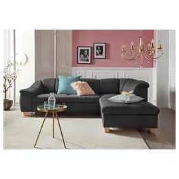 Sit & More Ecksofa SIT & MORE "Santo L-Form" Sofas Gr. B/H/T: 272cm x 82cm x 206cm, Struktur, langer Schenkel links, Mit Bettfunktion, grau (anthrazit) mit Federkern, wahlweise Bettfunktion und Stauraum