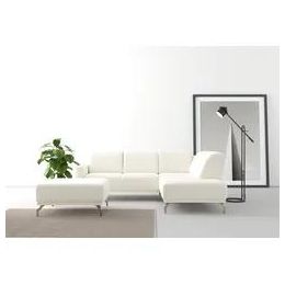 Sit & More Ecksofa SIT & MORE "Bailando L-Form" Sofas Gr. B/H/T: 249cm x 84cm x 205cm, Soft clean, Ottomane rechts, mit Kopfteilverstellung, beige (creme) wahlweise mit Kopfteilverstellung und Vorziehsitz, motorisch