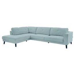 Guido Maria Kretschmer Home & Living Ecksofa GUIDO MARIA KRETSCHMER HOME & LIVING "Bilge, L-Form" Sofas Gr. B/H/T: 297cm x 83cm x 203cm, Luxus-Microfaser, Ottomane links, ohne Funktion, blau (aqua)