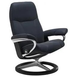 Relaxsessel stressless "Consul", blau (shadow blau paloma), B:82cm H:102cm T:72cm, Leder BATICK: BATICK ist ein leicht korrigiertes, durchgefärbtes und genarbtes Möbelleder, bei dem die meisten Unebenheiten und Spuren in der Regel entfernt wurden., Leder PALOMA: PALOMA ist ein durchgefärbtes Semianilin-Möbelleder mit natürlicher Narbung., ROHLEDER Stoff Q2 FARON: Ein fester zuverlässiger Bouclu00e