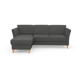 Sit & More Ecksofa SIT & MORE "Visby L-Form" Sofas Gr. B/H/T: 248cm x 87cm x 162cm, Luxus-Microfaser Paris, Recamiere links, ohne Bettfunktion-ohne Bettkasten, grau Wahlweise mit Bettfunktion und Bettkasten, frei im Raum stellbar