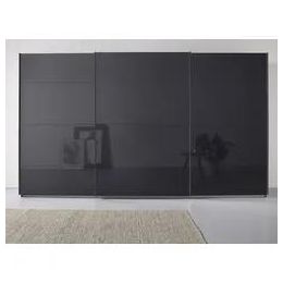 Schwebetürenschrank Rauch "Kleiderschrank Schrank Garderobe TOPSELLER OTELI inkl. Inneneinteilung" Schränke Gr. B/H/T: 360 cm x 210 cm x 62 cm, grau (graumetallic, hochglanz effektgrau) mit 3 Innenschubladen sowie zusätzlichen Einlegeböden MADE IN GERMANY