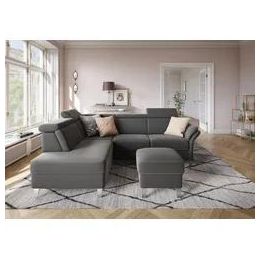 Sit & More Ecksofa SIT & MORE "Vincenzo L-Form", grau (anthrazit), B:245cm H:84cm T:193cm, Sofas, inklusive Kopfteilverstellung, wahlweise mit Bettfunktion, Bettkasten