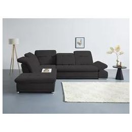 Ecksofa COTTA "Holiday L-Form" Sofas Gr. B/H/T: 310cm x 86cm x 265cm, Microfaser, Ottomane links, ohne Bettfunktion-ohne Bettkasten-mit Kopfteilverstellung-mit Armteilverstellung-mit Sitztiefenverstellung, braun (mud) Sitztiefenverstellung, wahlweise mit Bettfunktion inkl. Bettkasten