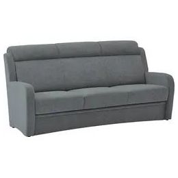 3-Sitzer VILLA BECK "Varese" Sofas Gr. B/H/T: 195cm x 102cm x 83cm, Microfaser-Flock, ohne Sitzvorzug und ohne Bettkasten, grau (7 anthrazit) Kopfteilverstellung, wahlweise mit Sitzvorzug, in Sitzhöhe 49 cm