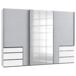 Schwebetürenschrank wimex "Level by fresh to go" Schränke Gr. B/H/T: 300cm x 216cm x 65cm, 3 St., weiß (weiß/light grey) jeweils mit einer Spiegeltür