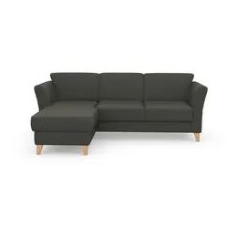 Sit & More Ecksofa SIT & MORE "Visby L-Form", grau (anthrazit), B:248cm H:87cm T:162cm, Sofas, Wahlweise mit Bettfunktion und Bettkasten, frei im Raum stellbar