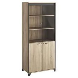 Aktenschrank GAMI "MAMBO" Schränke Gr. B/H/T: 80 cm x 187 cm x 46 cm, 4 St., braun (eiche sonoma) 2 Holztüren, Glastüren