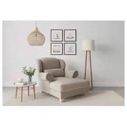 Loveseat Home Affaire "Loveseat Queenie" Sessel Gr. Struktur weich, B/H/T: 125 cm x 111 cm x 146 cm, grau (taupe grey) mit softem, weichem Sitzkomfort, zeitloses Design, inkl. Zierkissen