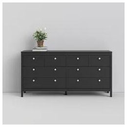 Kommode Home Affaire "Madrid, Aufbewahrung, Schubladenschrank, Stauraum" Sideboards Gr. B/H/T: 159,4 cm x 79,7 cm x 38,4 cm, 8 St., schwarz (schwarz matt) mit 4 kleinen und großen Schubladen, Breite 160 cm