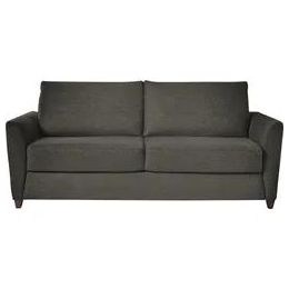 Schlafsofa Bali "Dallas" Sofas Gr. B/H/T: 195cm x 93cm x 103cm, Flachgewebe, Ergoflex Lattenrost-Gelformmatratze ca. 20cm Höhe, grau (grau/beige) Dauerschlaffunktion, mit Lattenrost und Matratze