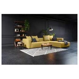 Ecksofa Tom Tailor HOME "HEAVEN CASUAL M" Sofas Gr. B/H/T: 282cm x 85cm x 221cm, Struktur fein TBO, Recamiere rechts, mit Bettfunktion-mit Bettkasten, gelb (mustard tbo 5) aus der COLORS COLLECTION, wahlweise mit Bettfunktion & Bettkasten