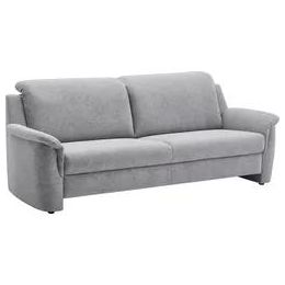 2-Sitzer VILLA BECK "Garda" Sofas Gr. B/H/T: 222cm x 90cm x 106cm, Microfaser-Flock, mit Kopfteilverstellung, grau (6 fels) inklusive Kopfteilverstellung, Breite 222cm