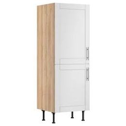 Midischrank Optifit "Ahus" Schränke Gr. B/H/T: 60 cm x 176,6 cm x 58,4 cm, 2 St., grau (hellgrau matt, wildeiche nachbildung) Midischrank Seitenschrank Breite 60 cm