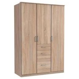 Kleiderschrank wimex "Click" Schränke Gr. B/H/T: 135cm x 199cm x 58cm, 3 St., braun (struktureichefarben hell) Drehtürenschrank Kleiderschrank Schränke ohne Spiegel