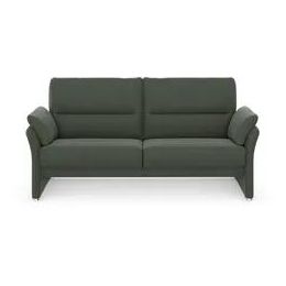 2-Sitzer DOMO collection "Pina" Sofas Gr. B/H/T: 199cm x 95cm x 88cm, Microfaser hochflorig, Mit Federkern, grün (dunkelgrün) mit Federkern, Breite 199cm