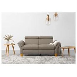 2,5-Sitzer Home Affaire "Lindgren" Sofas Gr. B/H/T: 185 cm x 84 cm x 93 cm, Luxus-Microfaser Florence, mit linksseitiger TV-Funktion motorisch-mit Kopfteilverstellung-mit Federkern, braun (savannah) wahlweise mit TV-Funktion, links oder beidseitig, Kopfteilverstellung