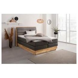 Boxspringbett OTTO products "Jenna" Komplettbetten Gr. Flachgewebe Polyester ohne LED-Beleuchtung, mit Basic-Topper LED-Beleuchtung, Liegefläche B/L: 160 cm x 200 cm Betthöhe: 69 cm, Gewicht bis: 120 kg + 120 kg H4 + H4, 7-Zonen-Taschen-Federkernmatratze, braun (mud) Boxspringbett ohne LED-Beleuchtung, mit zertifizierten, recycelten Bezugsstoffen