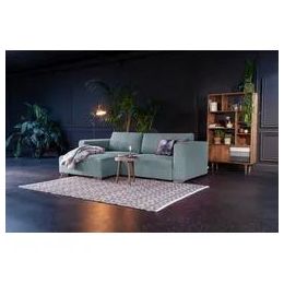 Ecksofa Tom Tailor HOME "HEAVEN STYLE S" Sofas Gr. B/H/T: 242cm x 85cm x 162cm, Struktur grob TCU, Recamiere links, ohne Bettfunktion-ohne Bettkasten-Metallfuß, blau (fresh tcu 6) aus der COLORS COLLECTION, wahlweise mit Bettfunktion & Bettkasten