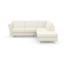 Sit & More Ecksofa SIT & MORE "Visby L-Form" Sofas Gr. B/H/T: 248cm x 87cm x 213cm, Struktur fein, Ottomane rechts, mit Bettfunktion-mit Bettkasten, beige (linen) Wahlweise mit Bettfunktion und Stauraum, frei im Raum stellbar