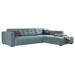 Ecksofa Tom Tailor HOME "HEAVEN CHIC M" Sofas Gr. B/H/T: 282cm x 85cm x 221cm, Struktur grob TCU, Recamiere rechts, mit Bettfunktion-mit Bettkasten, blau (fresh tcu 6) aus der COLORS COLLECTION, wahlweise mit Bettfunktion & Bettkasten