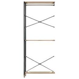 Möbilia Standregal HOME AFFAIRE, beige (natur), B:82,5cm H:210cm T:30cm, MDF, Metall, Regale, inklusive 2 Kleiderstangen